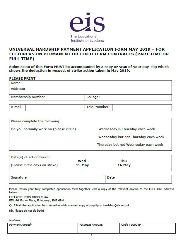 EIS Universal Hardship Payment