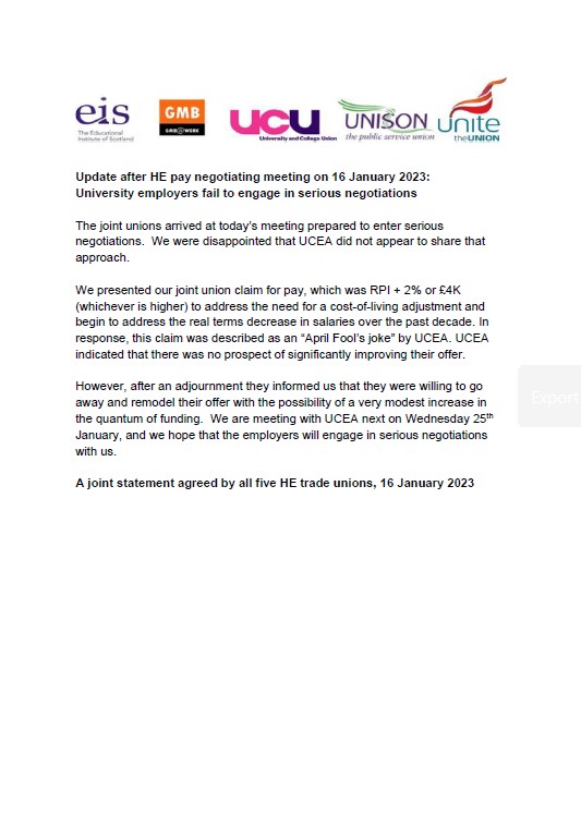 Joint Statement 16 January 2023