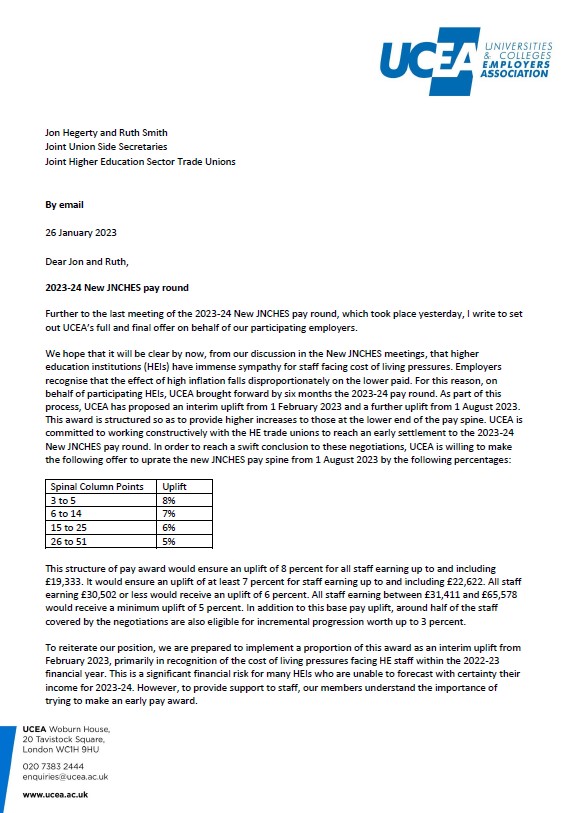 UCEA Full and Final Offer January 2023