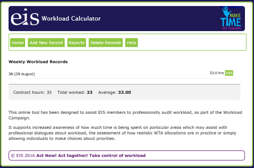 Workload calculator | EIS